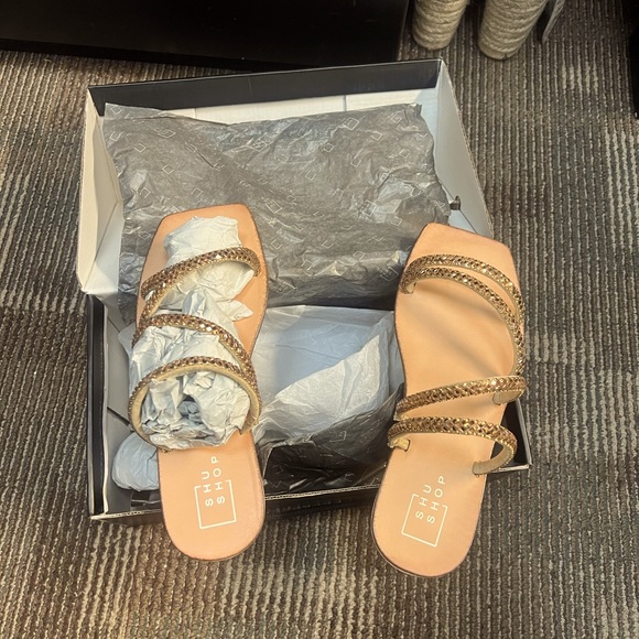 ShuShop | Shoes | Gold Sandal Size 7 Brand New Shu Shop Celestina ...